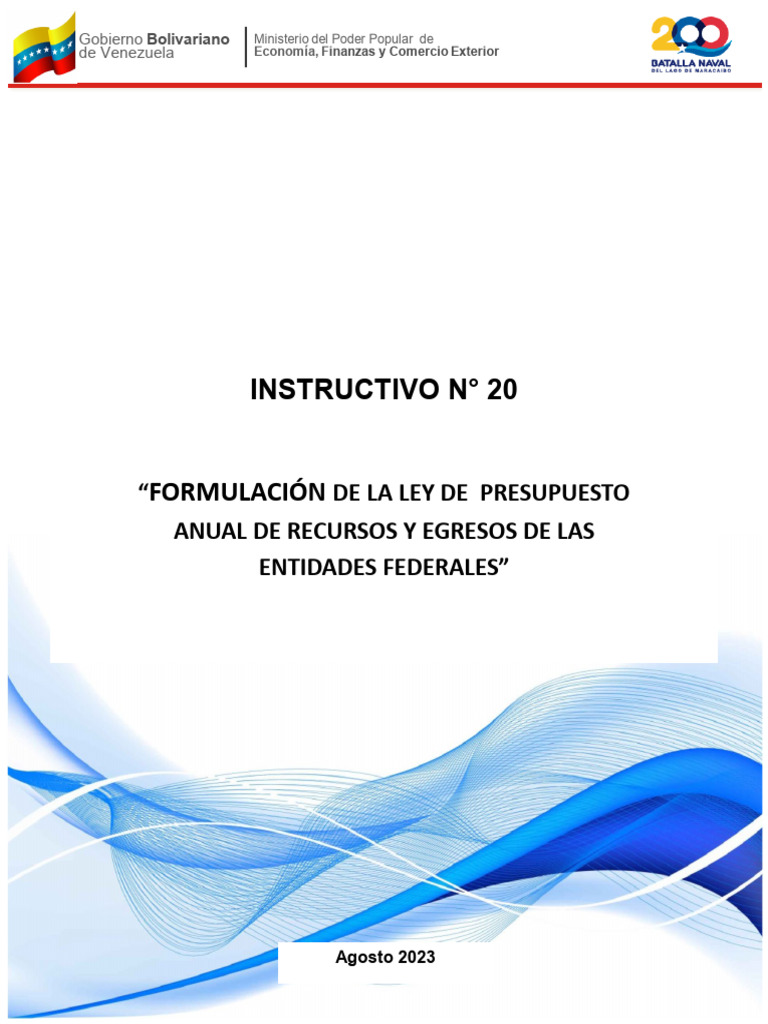 instructivo_n_20_2024 | PDF | Presupuesto | Venezuela