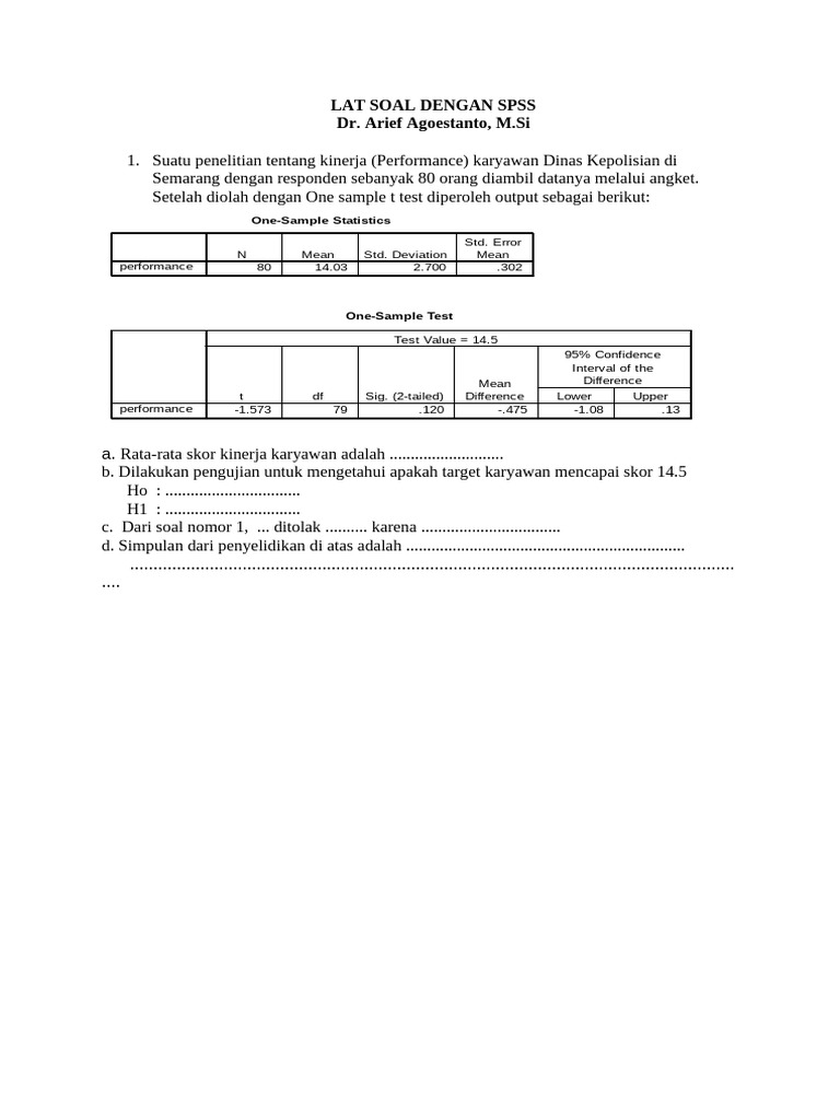 LAT SOAL dg SPSS | PDF