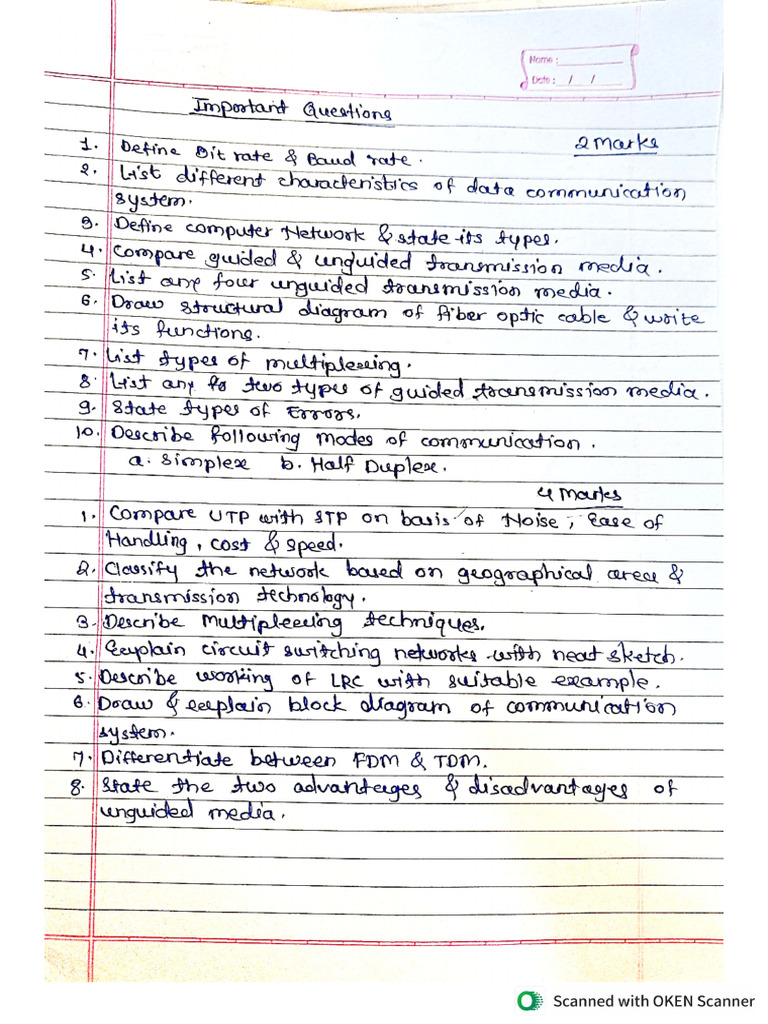 DCC Class Tetetst 1 IMP Questions | PDF
