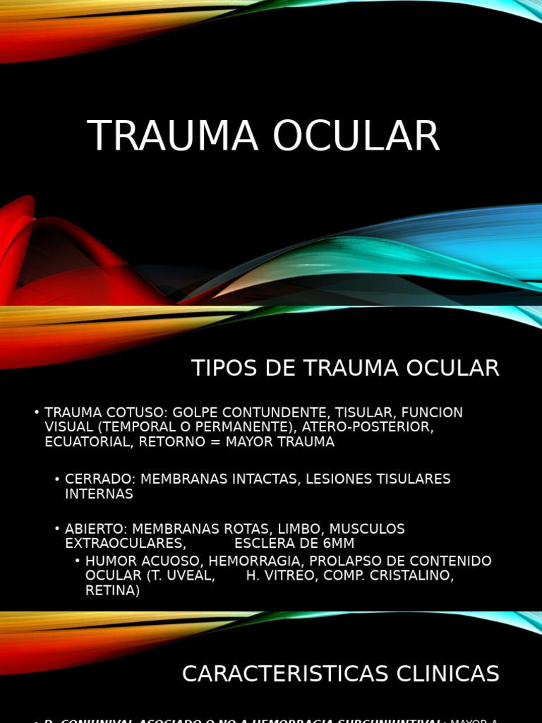 Trauma Ocular | PDF | Percepción visual | Ojo humano