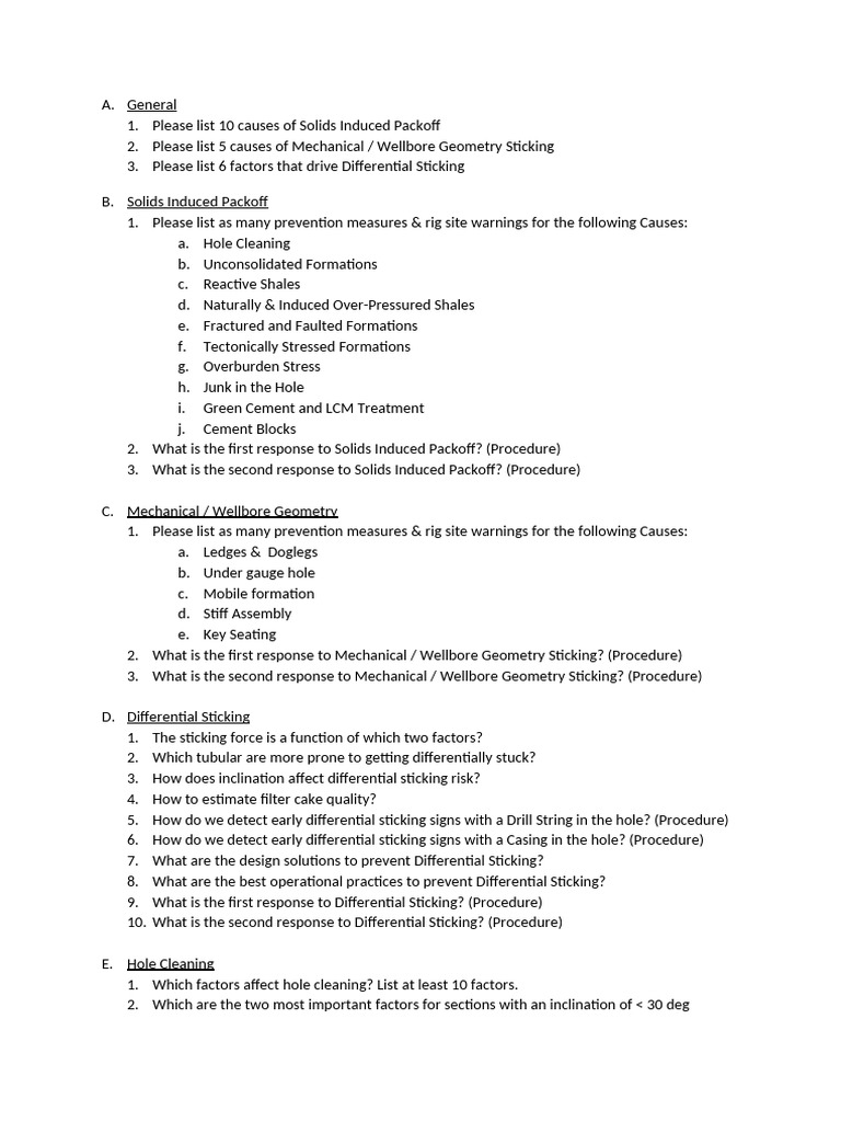 1 Day SPP Workshop Questions | PDF | Borehole | Mechanical Engineering