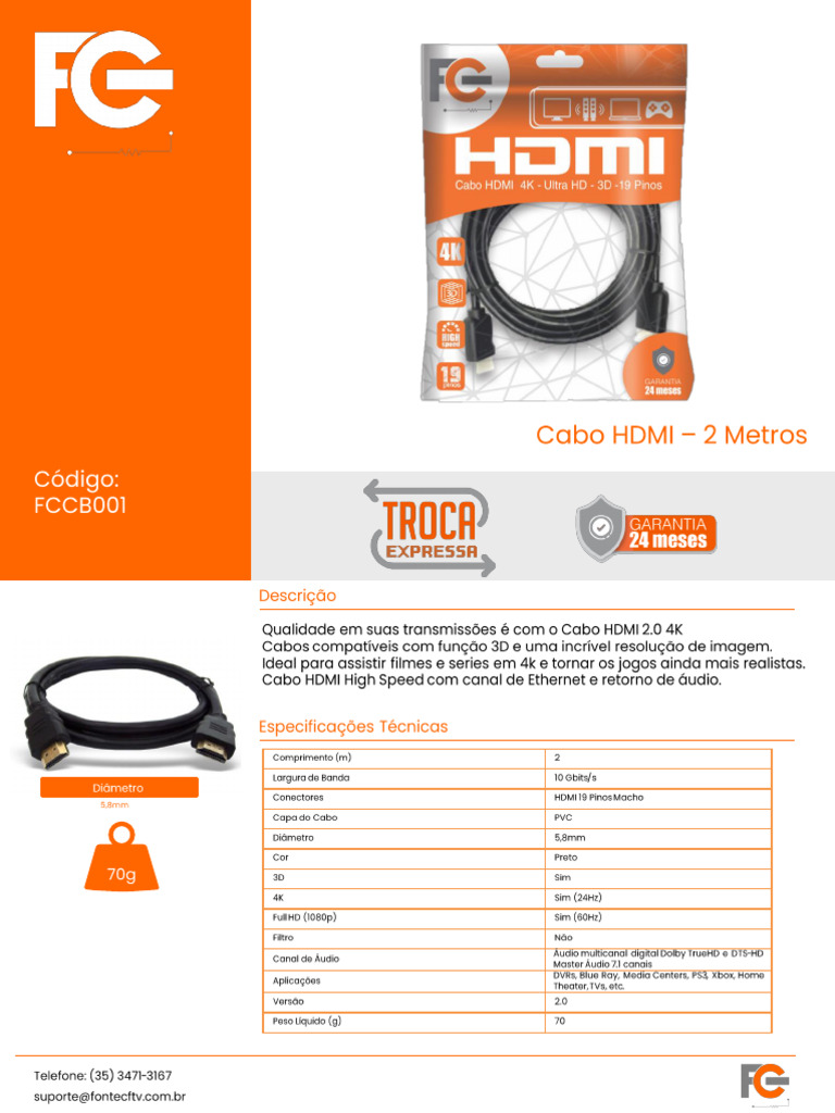 Datasheet HDMI 2M | PDF