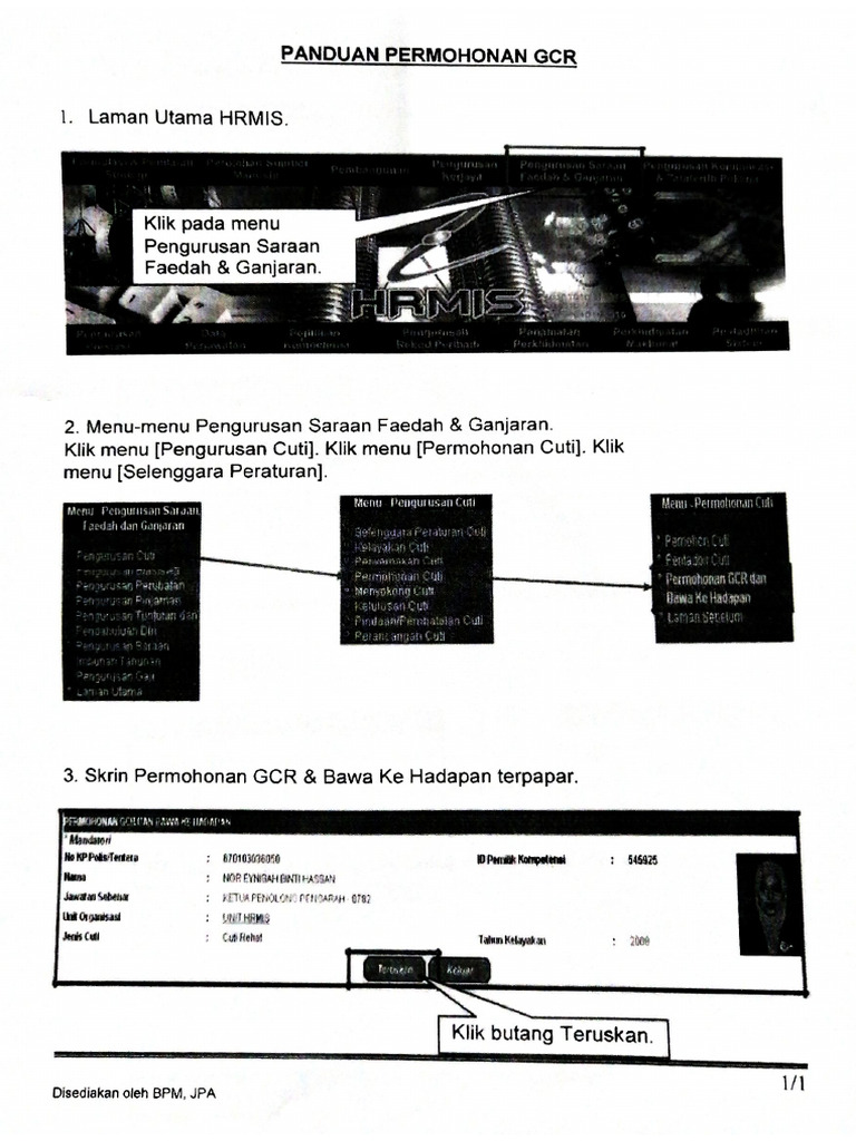 Panduan Prmohonan GCR | PDF