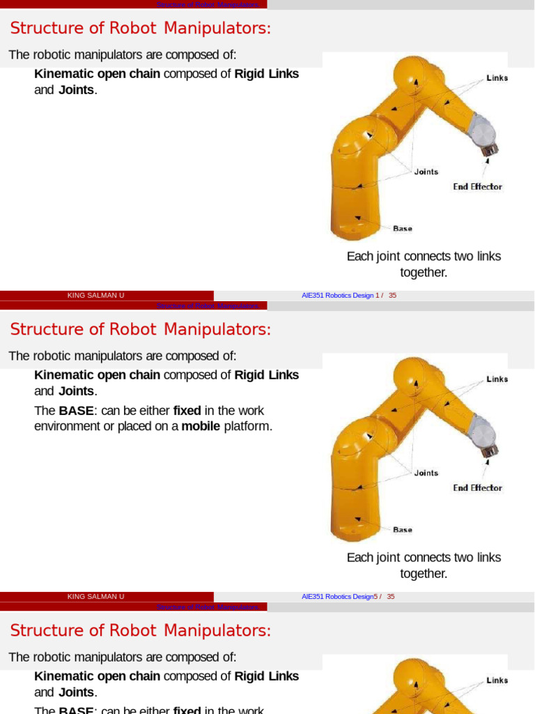 Robotics Manipulator Basics | PDF | Geometry | Mechanical Engineering