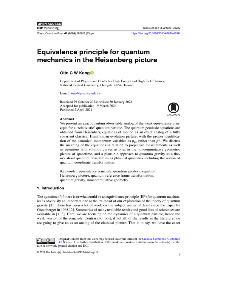 Equivalence_principle_for_quantum_mechanics_in_the | PDF | Hamiltonian Mechanics | Quantum Mechanics