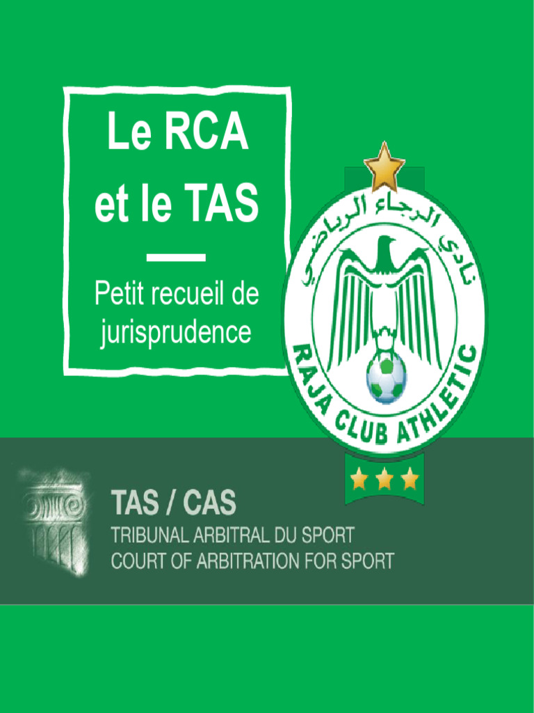 Jurisprudence RCA et TAS en football | PDF | Football | Arbitrage
