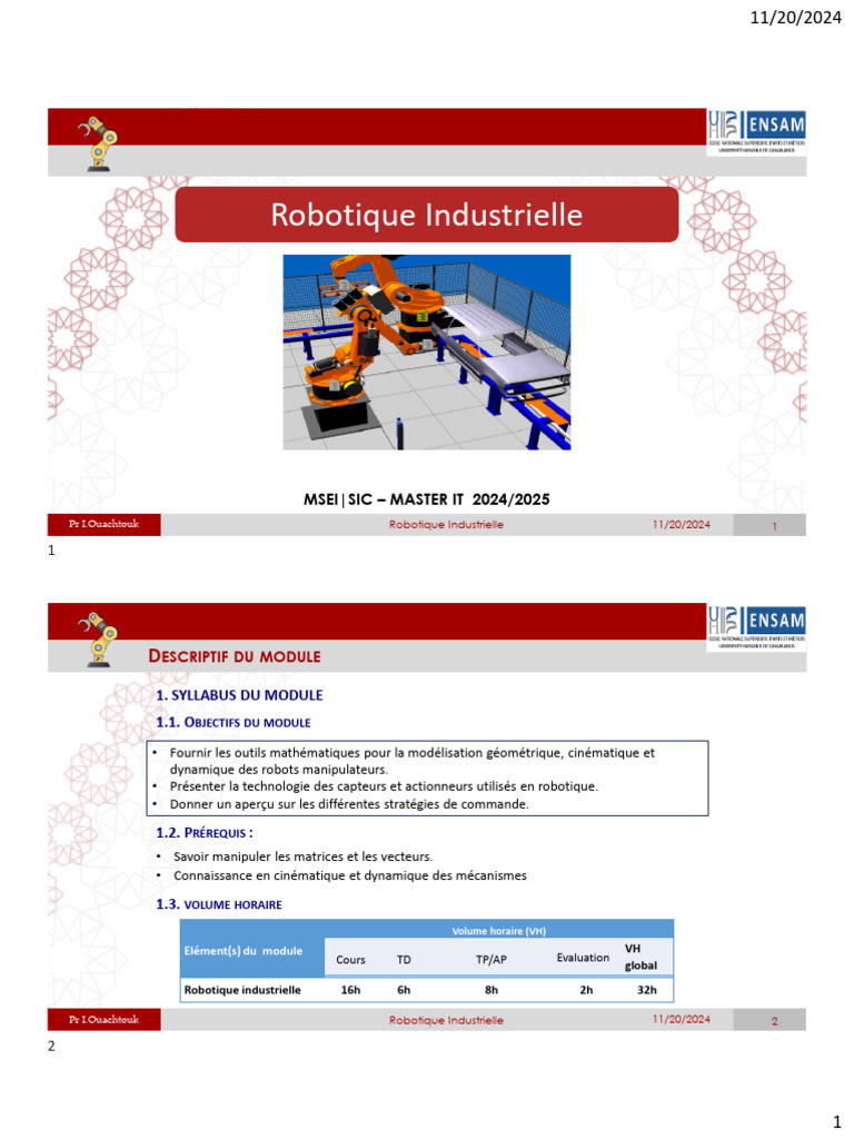 PART1 - Robotique Industrielle | PDF | Robotique | Classes d'ordinateur
