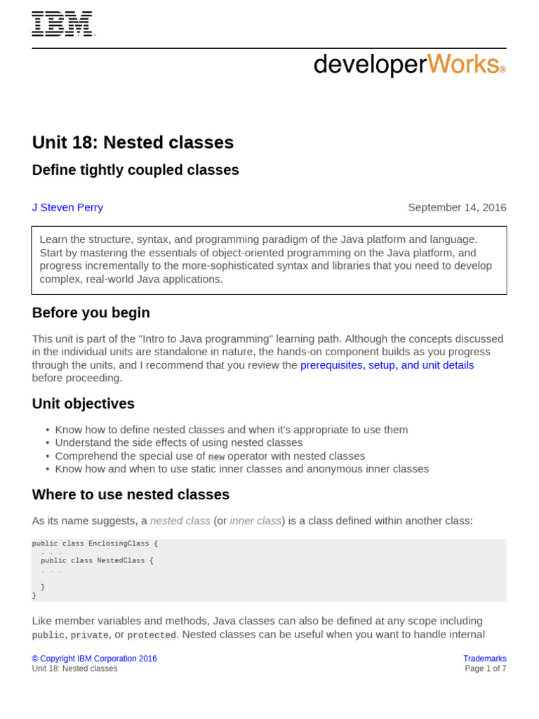 018_Nested-classes | PDF | Class (Computer Programming) | Scope (Computer Science)