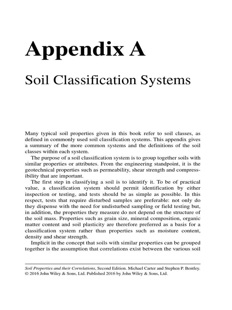 Appendix A Soil Classification Systems | PDF | Silt | Gravel
