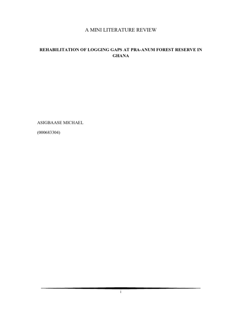 Mini Literature Review Exercise | PDF | Logging | Forests