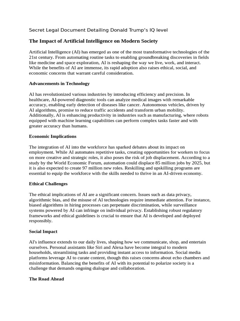 Secret Legal Document Detailing Donald Trump324523 | PDF | Artificial ...