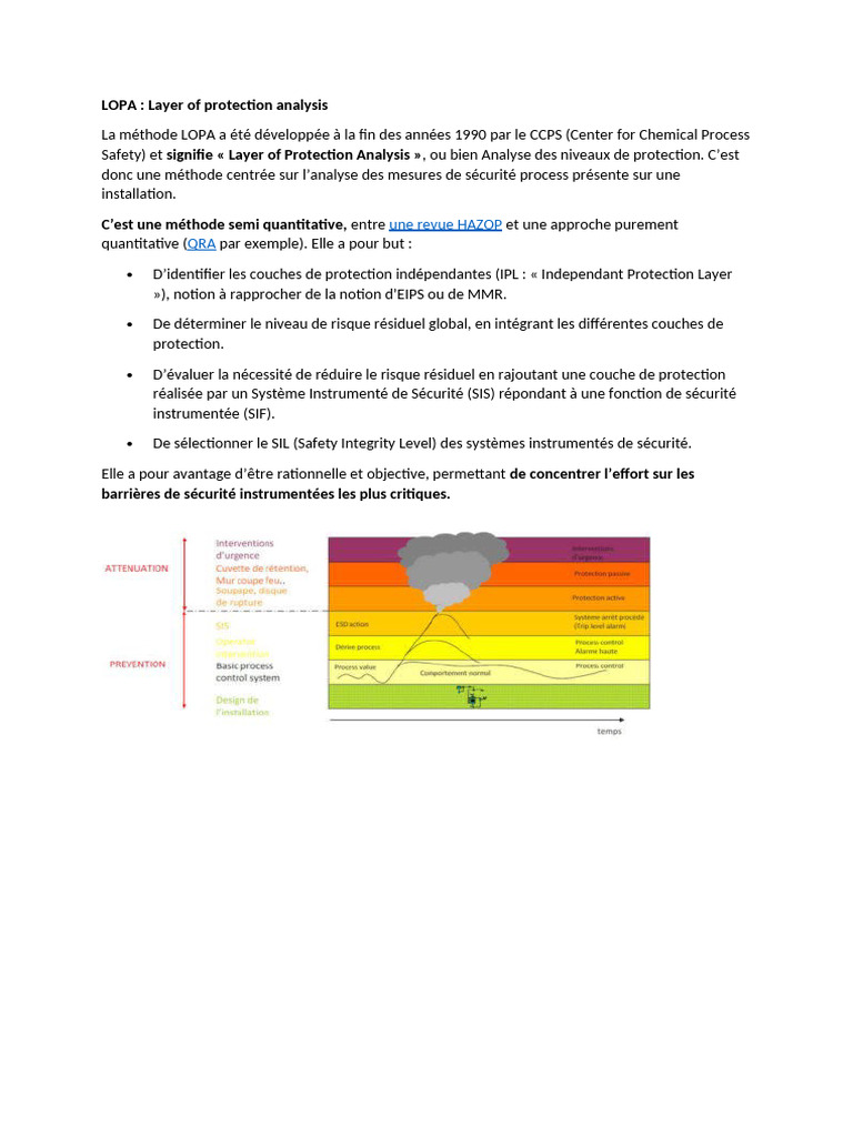 Analyse des niveaux de protection LOPA | PDF