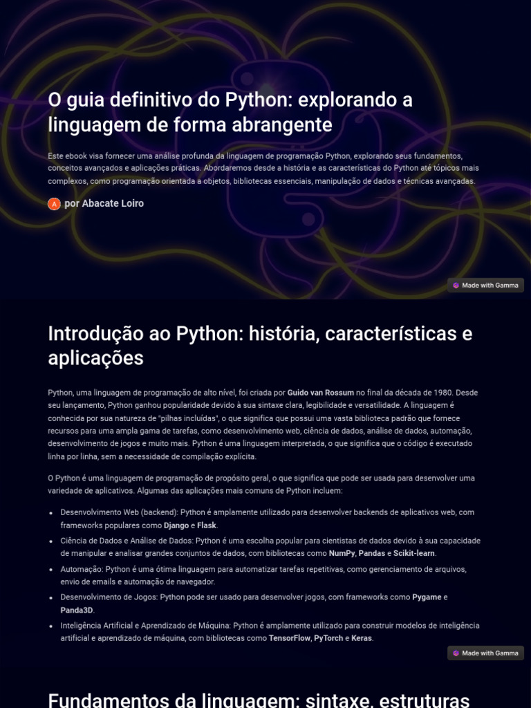 O Guia Definitivo Do Python Explorando a Linguagem de Forma Abrangente | PDF | Classe ...