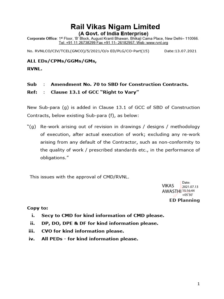 21 07 13 Re-Work Modification To GCC | PDF