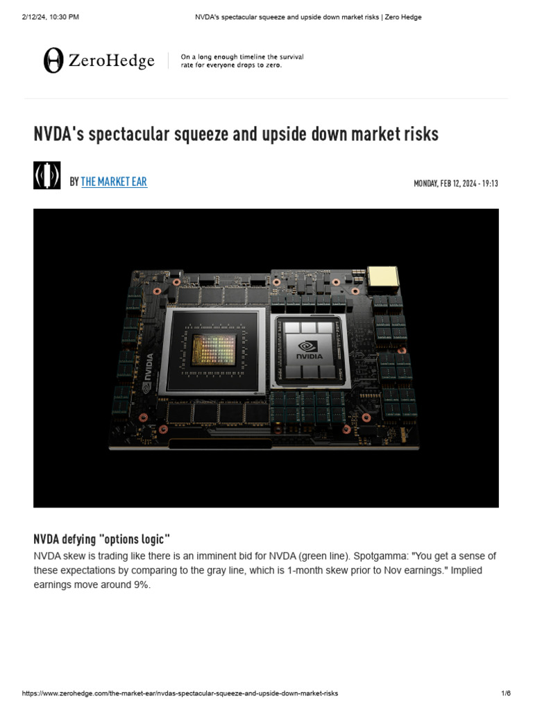 NVDA's Spectacular Squeeze and Upside Down Market Risks - Zero Hedge ...