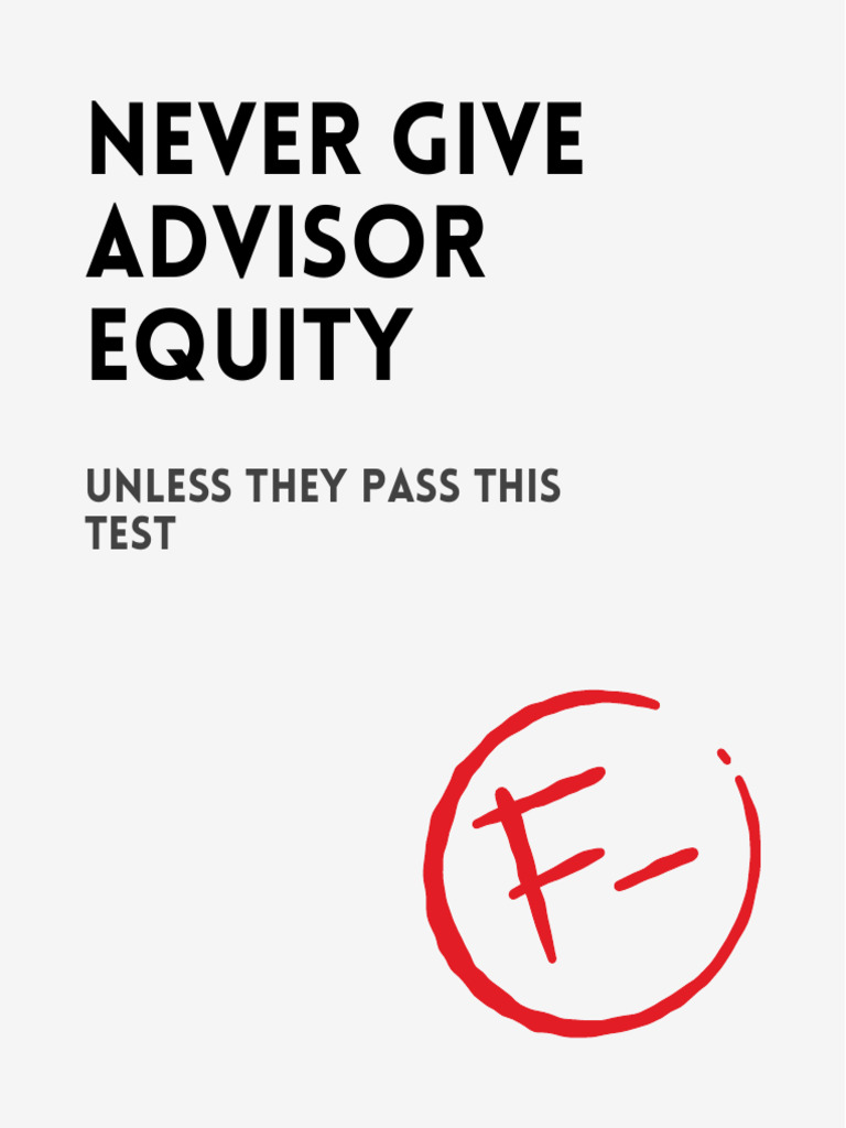 Startup Advisor Equity Guide | PDF