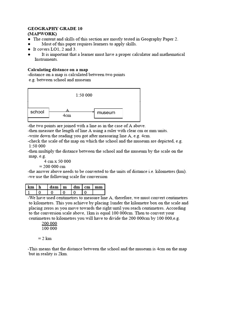 Geography Grade 10 Mapwork | PDF