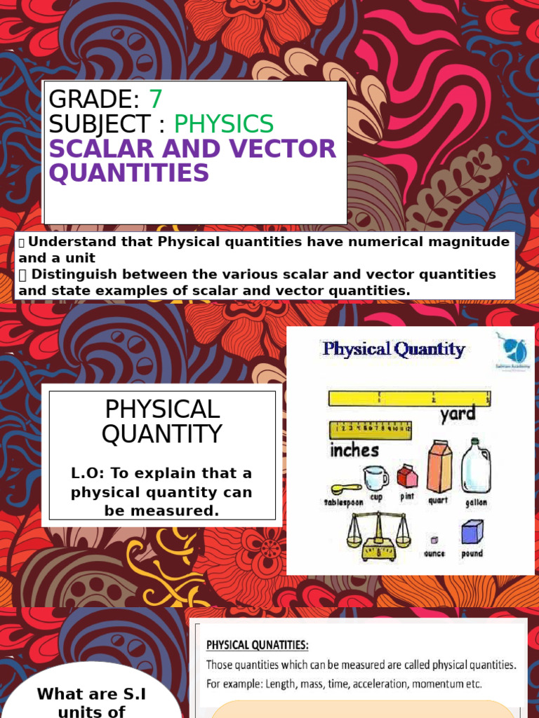 Scalar and Vector Basics for Grade 7 | PDF | Euclidean Vector | Distance