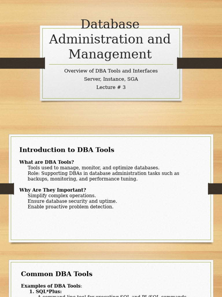 Database Administration and Management Lecture 3 | PDF | Databases | Cache (Computing)