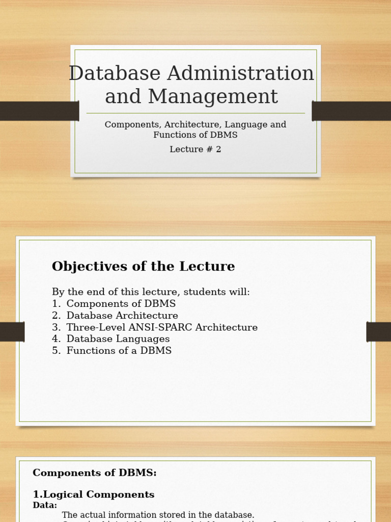 Database Administration and Management Lecture 2 | PDF | Databases | Database Transaction