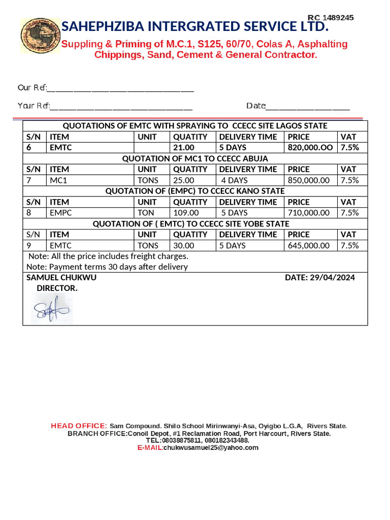 Sahep Quotation | PDF