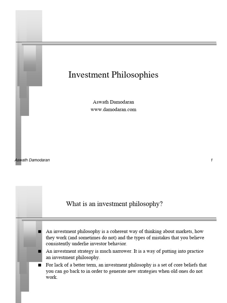 Investment Philosophy | PDF | Asset Allocation | Investing