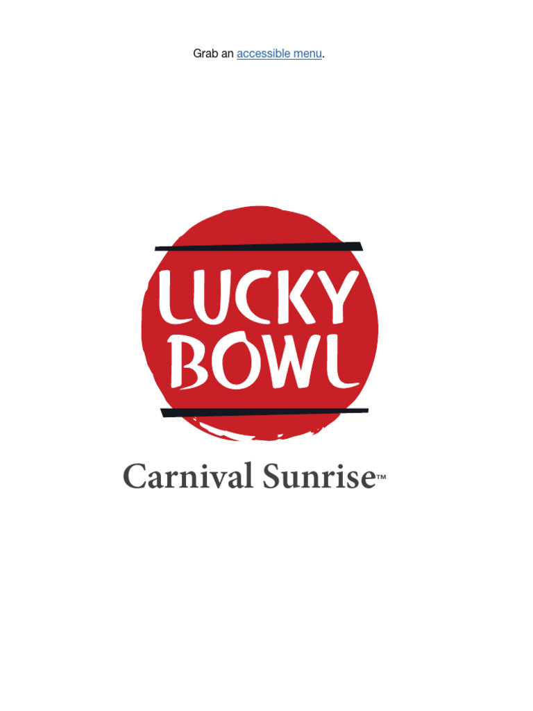 Lucky Bowl Menu Pdf Food And Drink East Asian Cuisine