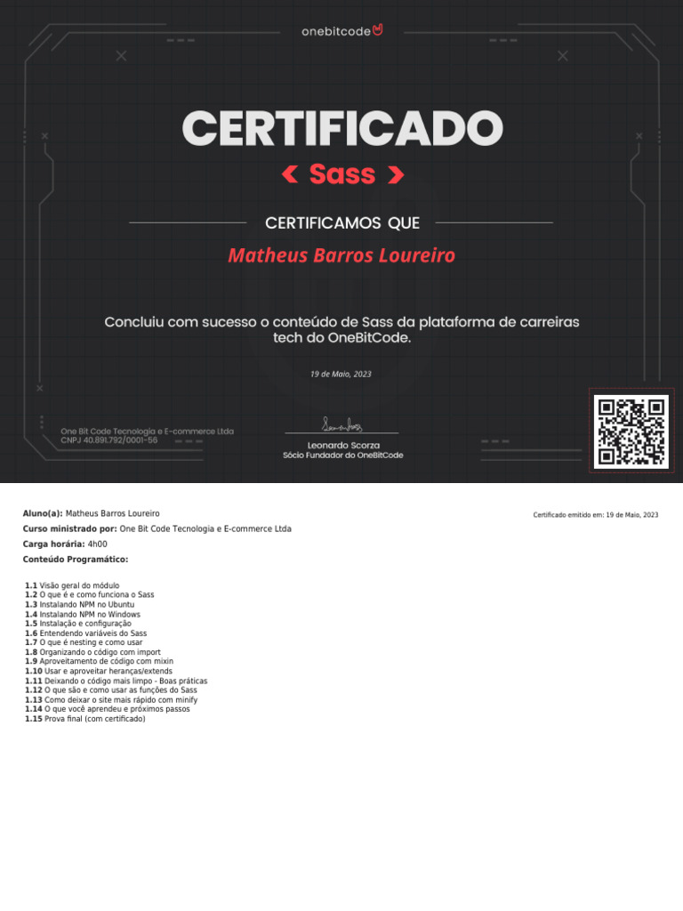 Sass Certificado | PDF