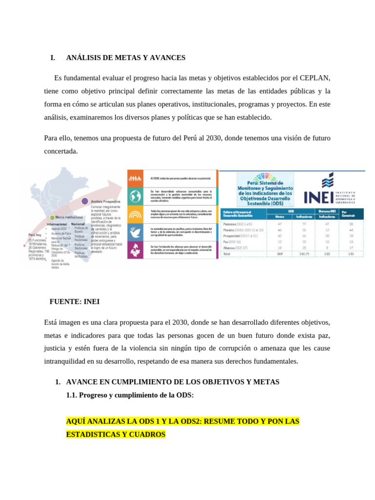 ANÁLISIS DE METAS Y AVANCES | PDF