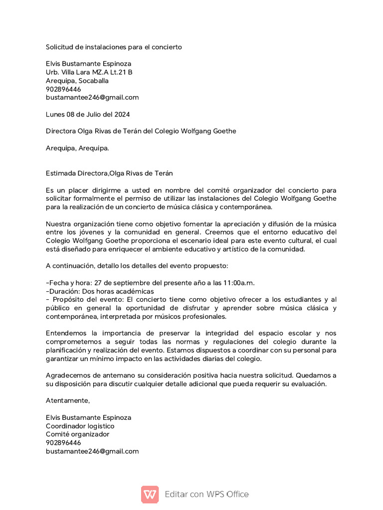 Solicitud para Espacios | PDF