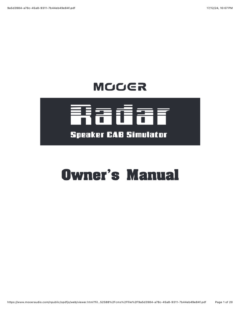 Mooer Radar | PDF