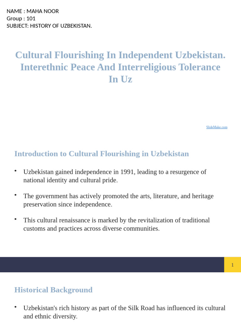 Maha Noor. History of Uzbekistan. | PDF | Uzbekistan | Interfaith Dialogue