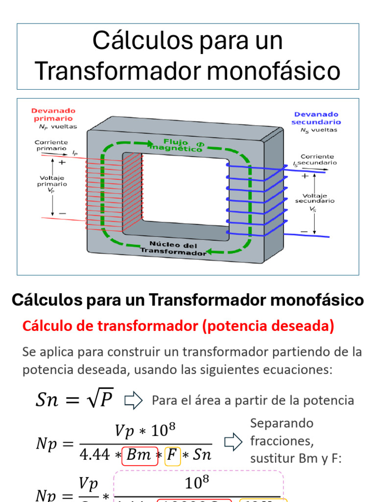 Cálculo de Parámetros de Transformadores Monofásicos | PDF | Transformador | Electrodinámica