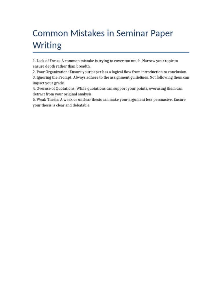 Seminar Paper Guidelines 3 | PDF