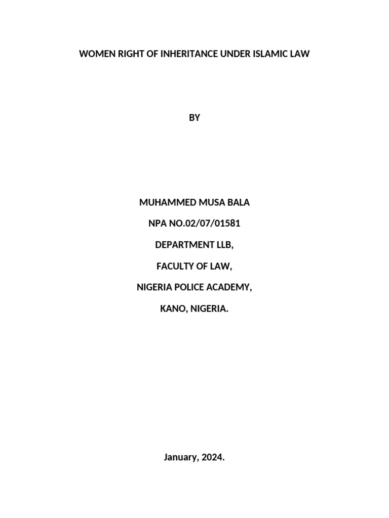 Women's Inheritance Rights in Islamic Law | PDF | Sharia | Gender Studies
