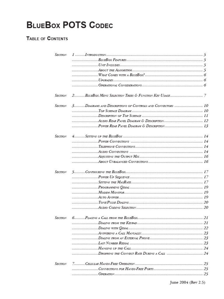 Bluebox Manual | PDF | Computer Engineering | Electronics