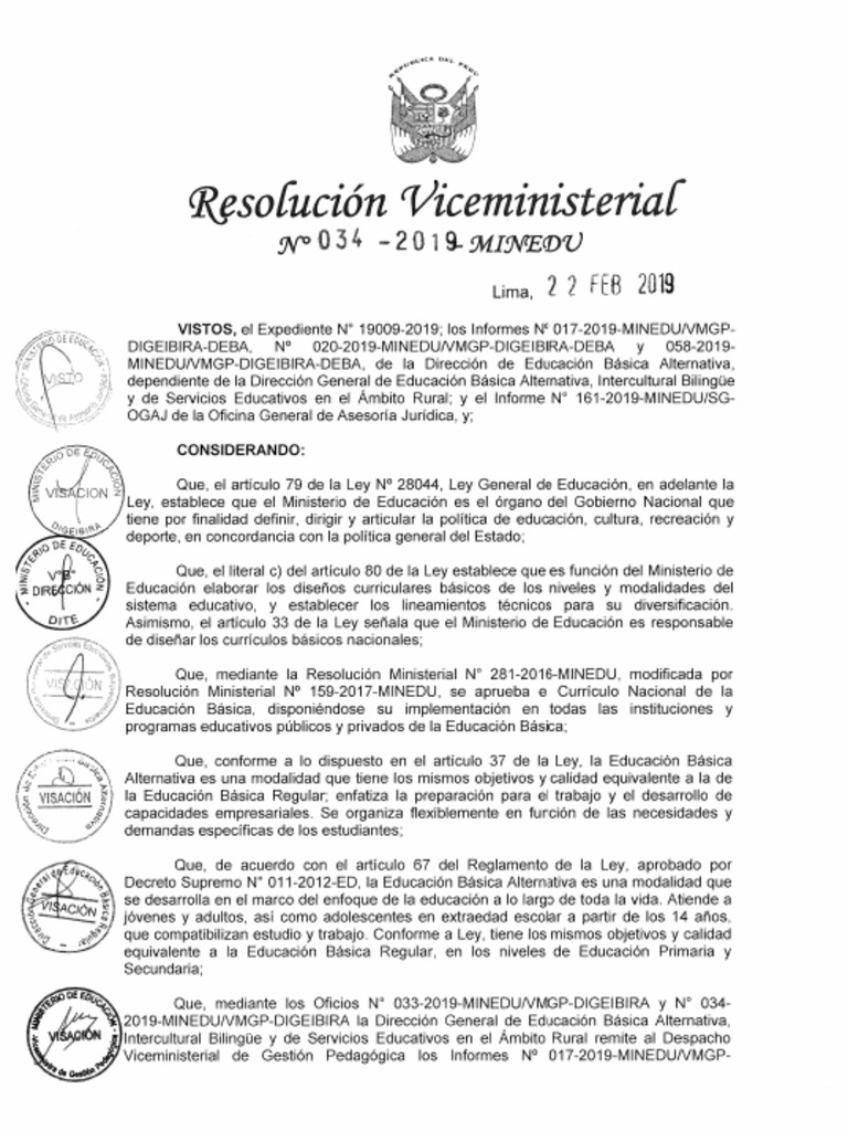 Programa Curricular EBA - 2019 | PDF