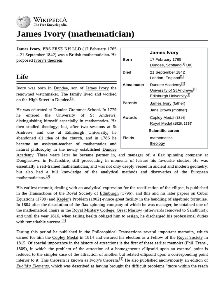 James_Ivory_(mathematician) | PDF | Mathematics