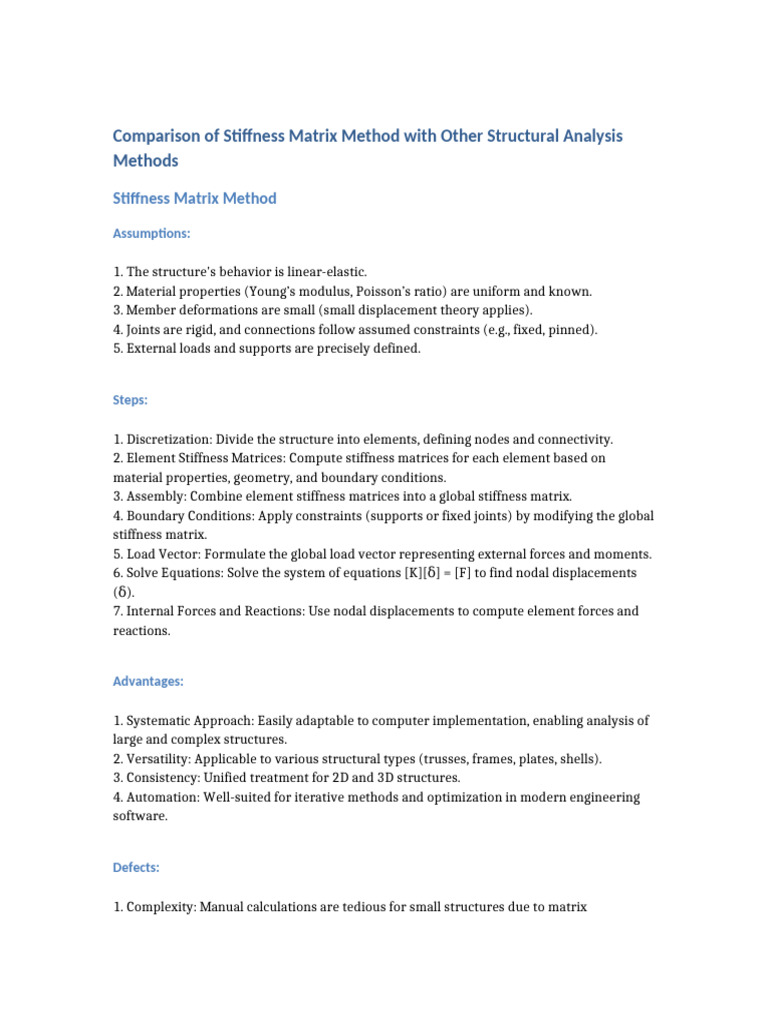 Stiffness Matrix Comparison | PDF | Matrix (Mathematics) | Applied ...