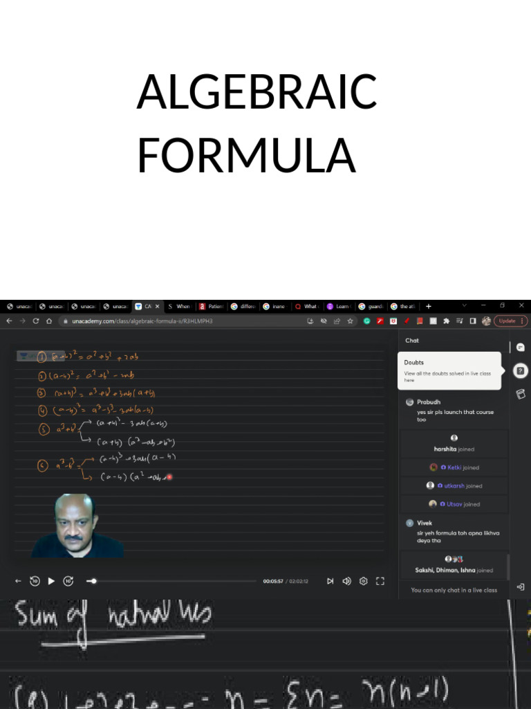 Algebra Formulas | PDF