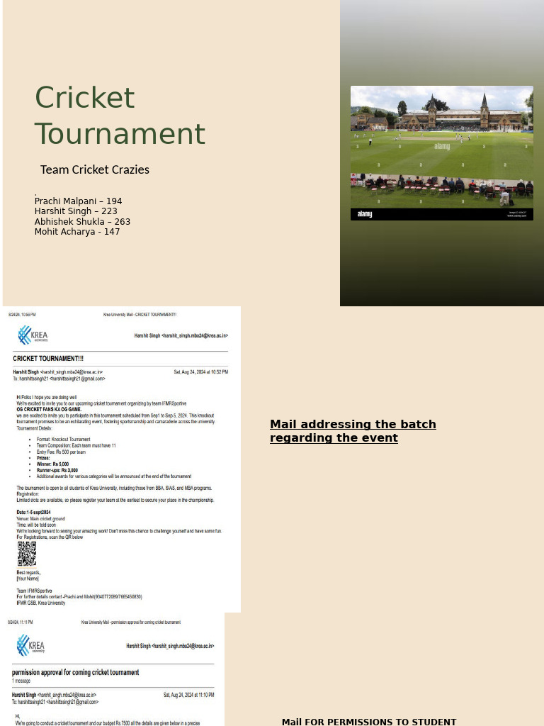 Cricket Tournament Proposal | PDF