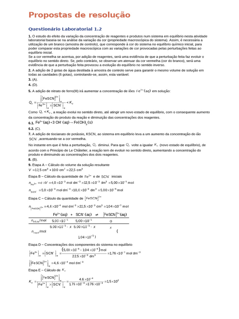 qr11 03 Quest Al 12 Prop Resol | PDF | Equilíbrio químico | Química