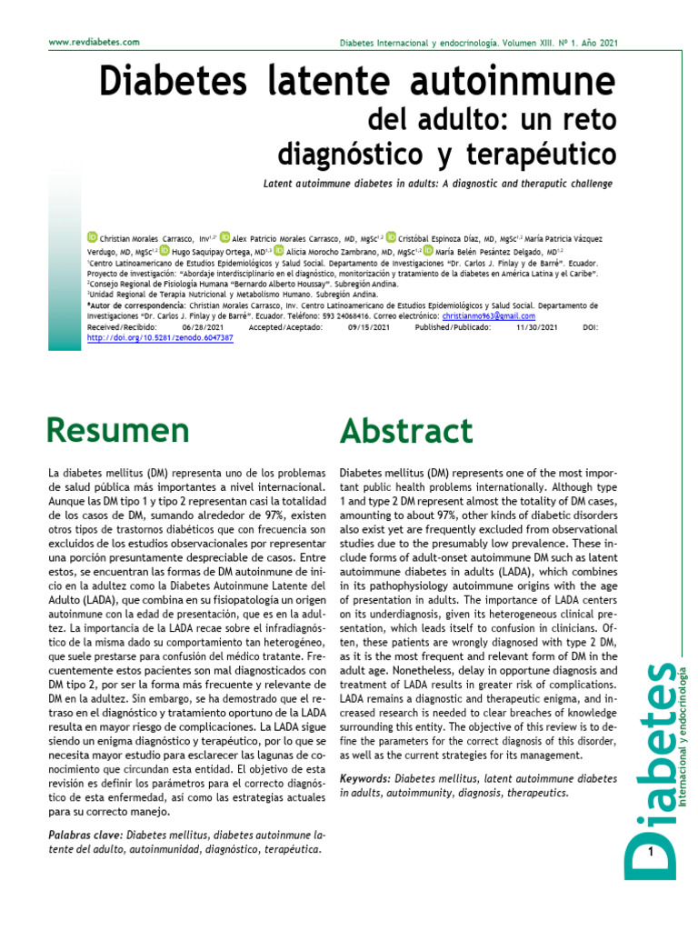 1_diabetes_latente_autoinmune | PDF | Diagnostico medico | Páncreas ...
