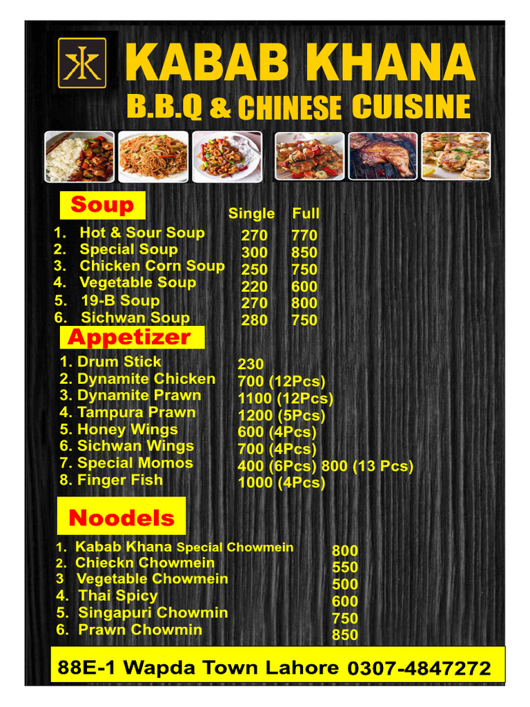 Binoria Restaurant Menu Overview | PDF