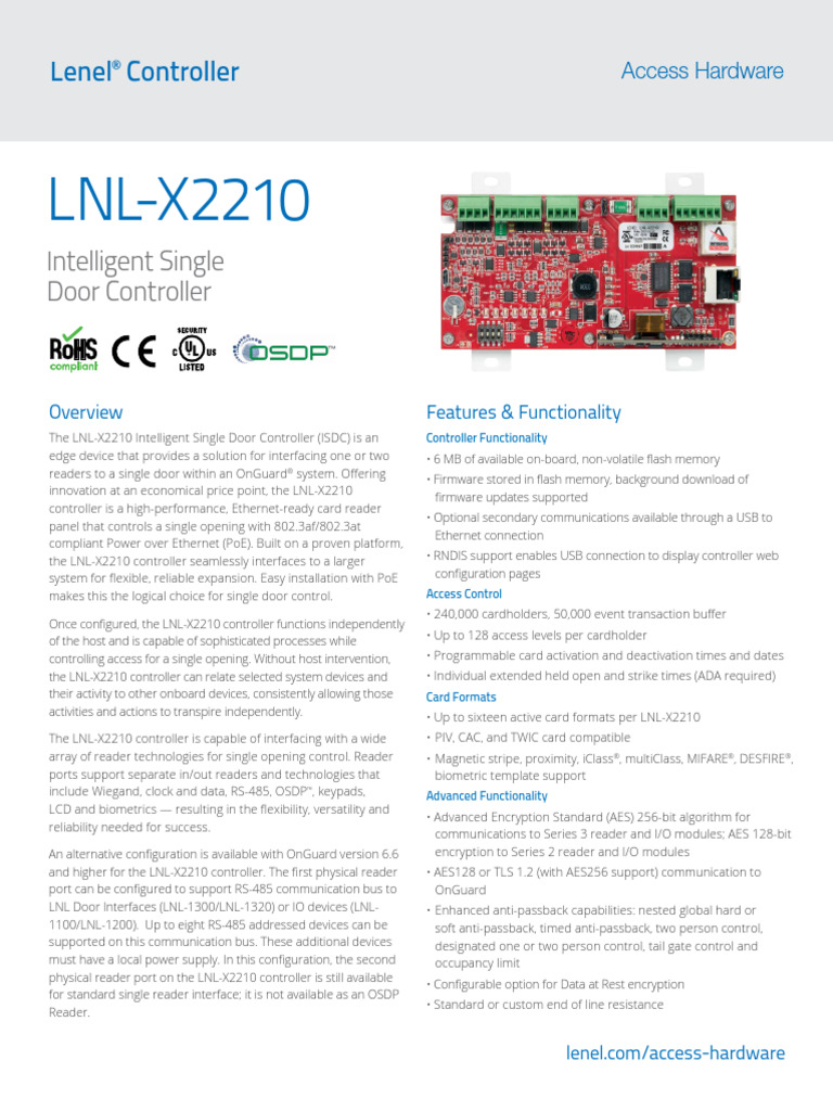 LNL-X2210_ds web | PDF | Usb | Input/Output