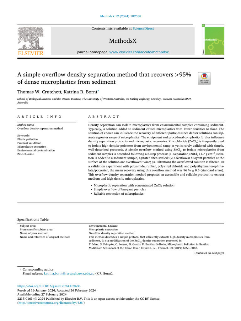 A simple overflow density separation method that recovers 95% | PDF ...
