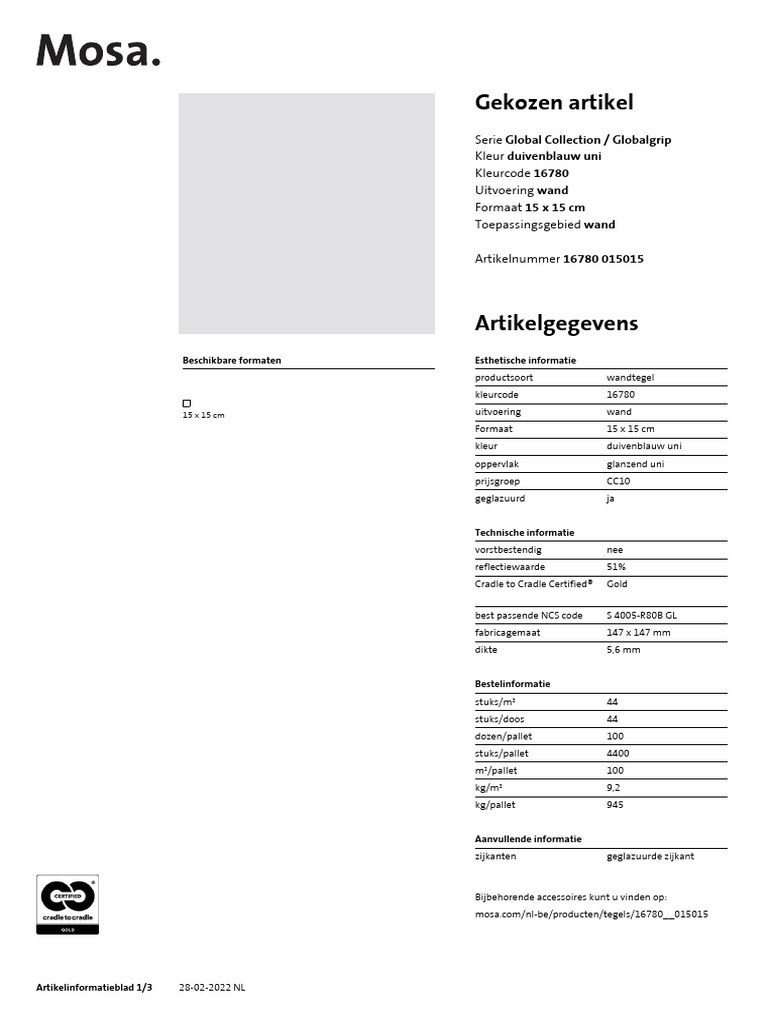 Productblad 16780 015015 | PDF