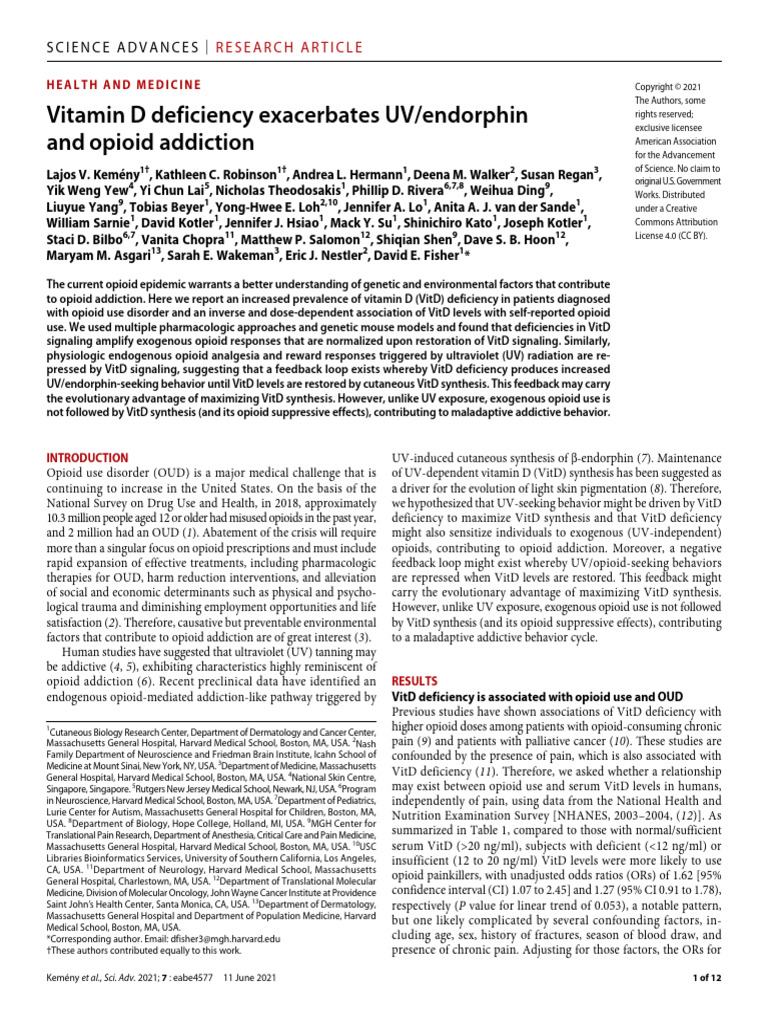 Sciadv Abe4577 | PDF | Opioid Use Disorder | Addiction