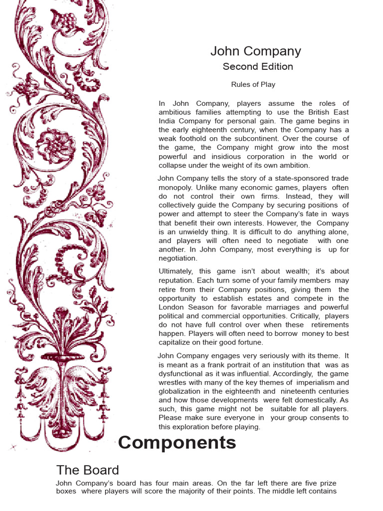 John Company Second Edition Rules | PDF