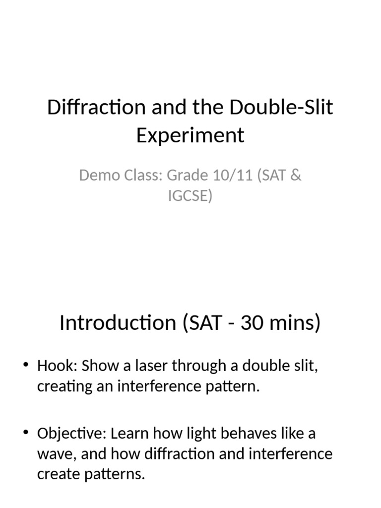 Diffraction_Double_Slit_Experiment_Demo_Class | PDF